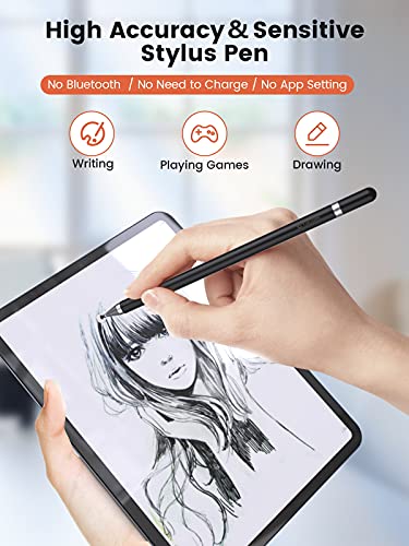 【High Sensitivity & Fine Point】Stylus Pen for iPad【Drawing & Writing Friendly】【Universal Capacitive】for iPhone/iPad/Android and Other Touch Screens