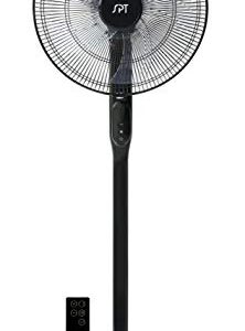 SPT SF-16D48BKA: 16″ DC-Motor Energy Saving Stand Fan with Remote and Timer – Piano Black,16"