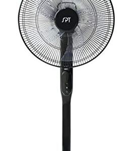 SPT SF-16D48BKA: 16″ DC-Motor Energy Saving Stand Fan with Remote and Timer – Piano Black,16"