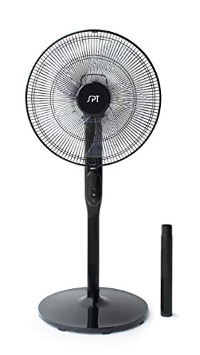 SPT SF-16D48BKA: 16″ DC-Motor Energy Saving Stand Fan with Remote and Timer – Piano Black,16"