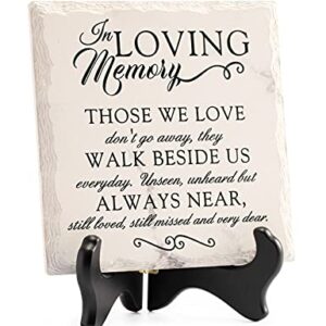 LukieJac Sympathy Gifts for Loss of Loved One In Memory of Mother Father Plaque with Wooden Stand Bereavement/Condolences/Grief Gifts-Funeral Decor Sign Sorry for Your Loss Remembrance-Poem(3 Options)