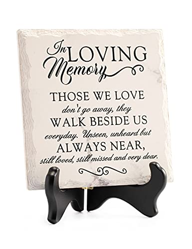 LukieJac Sympathy Gifts for Loss of Loved One In Memory of Mother Father Plaque with Wooden Stand Bereavement/Condolences/Grief Gifts-Funeral Decor Sign Sorry for Your Loss Remembrance-Poem(3 Options)