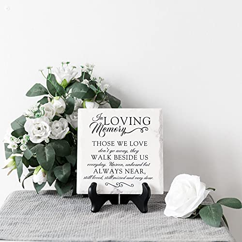 LukieJac Sympathy Gifts for Loss of Loved One In Memory of Mother Father Plaque with Wooden Stand Bereavement/Condolences/Grief Gifts-Funeral Decor Sign Sorry for Your Loss Remembrance-Poem(3 Options)