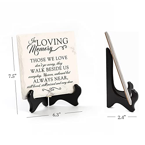 LukieJac Sympathy Gifts for Loss of Loved One In Memory of Mother Father Plaque with Wooden Stand Bereavement/Condolences/Grief Gifts-Funeral Decor Sign Sorry for Your Loss Remembrance-Poem(3 Options)