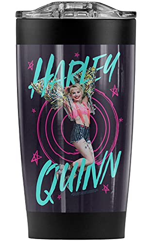 Birds of Prey Harley Quinn On Target Stainless Steel Tumbler 20 oz Coffee Travel Mug/Cup, Vacuum Insulated & Double Wall with Leakproof Sliding Lid | Great for Hot Drinks and Cold Beverages