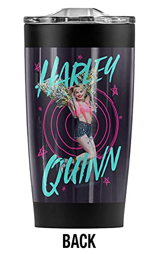 Birds of Prey Harley Quinn On Target Stainless Steel Tumbler 20 oz Coffee Travel Mug/Cup, Vacuum Insulated & Double Wall with Leakproof Sliding Lid | Great for Hot Drinks and Cold Beverages