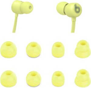 alxcd ear tips replacement for beats flex wireless earphones, s/m/l/d 4 sizes 4 pairs soft silicone eargel earbuds tips, fit for beats flex, 4 pairs (yuzu yellow)