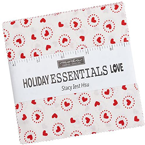 Holiday Love Charm Pack by Stacy Iest HSU; 42-5" Precut Fabric Quilt Squares