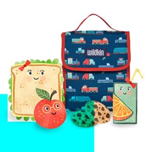 Wildkin Kids Insulated Lunch Bag for Boys & Girls, Reusable Lunch Bag is Perfect for Daycare & Preschool, Ideal Size for Packing Hot or Cold Snacks for School & Travel Lunch Bags (Transportation)