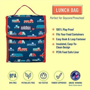 Wildkin Kids Insulated Lunch Bag for Boys & Girls, Reusable Lunch Bag is Perfect for Daycare & Preschool, Ideal Size for Packing Hot or Cold Snacks for School & Travel Lunch Bags (Transportation)