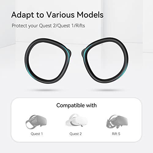 KIWI design Lens Protector Accessories, Glasses Spacer Anti-Scratch Ring Prevent Myopia Glasses from Scratching Compatible with Quest 2 Accessories/Quest/Rift S (Black)