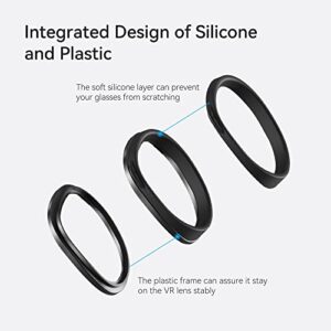 KIWI design Lens Protector Accessories, Glasses Spacer Anti-Scratch Ring Prevent Myopia Glasses from Scratching Compatible with Quest 2 Accessories/Quest/Rift S (Black)