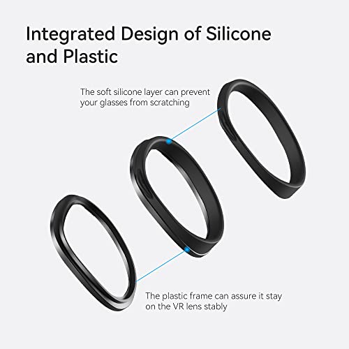 KIWI design Lens Protector Accessories, Glasses Spacer Anti-Scratch Ring Prevent Myopia Glasses from Scratching Compatible with Quest 2 Accessories/Quest/Rift S (Black)