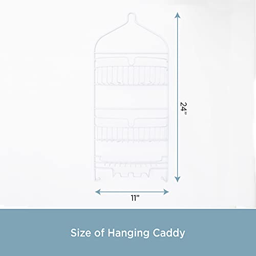 Kenney 11" x 24" x 4.5" 2-Tier Hanging Shower Caddy, White