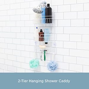 Kenney 11" x 24" x 4.5" 2-Tier Hanging Shower Caddy, White