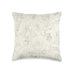 disney peter pan tinker bell poses throw pillow, 16x16, multicolor