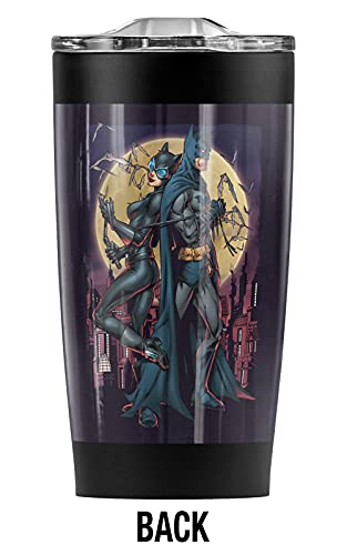 Logovision Batman and Catwoman Paint the Town Stainless Steel Tumbler 20 oz Coffee Travel Mug/Cup, Vacuum Insulated & Double Wall with Leakproof Sliding Lid | Great for Hot Drinks and Cold Beverages