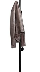 CLSYO Coat Rack Stand With 8 Hooks Metal Coat Hanger Freestanding Entryway,Hallway, Bedroom, Office for Hanging Clothes, Jacket, Hats, Bags(Black)