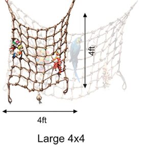 Parrot Climbing Rope Net (Choose Size) (Large 4x4ft)