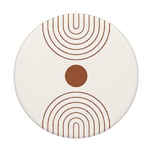 Minimal Abstract Line Art Pastel Brown Beige Pattern PopSockets Swappable PopGrip