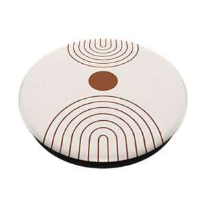 Minimal Abstract Line Art Pastel Brown Beige Pattern PopSockets Swappable PopGrip