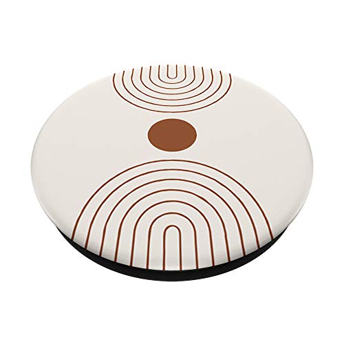 Minimal Abstract Line Art Pastel Brown Beige Pattern PopSockets Swappable PopGrip