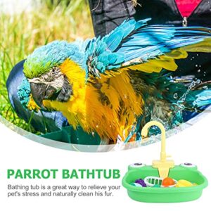 POPETPOP Parrot Bathtub 1set Parrot Bathing Tub Bird Shower Tub Supplies Accessories for Small Medium Parrot Budgie Parakeet Cockatiel African Grey Cockatoo Parakeet Cage