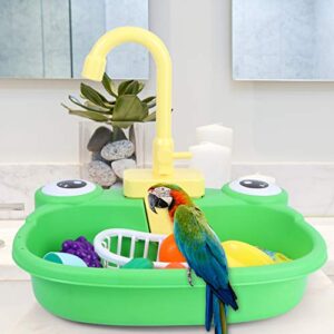 POPETPOP Parrot Bathtub 1set Parrot Bathing Tub Bird Shower Tub Supplies Accessories for Small Medium Parrot Budgie Parakeet Cockatiel African Grey Cockatoo Parakeet Cage