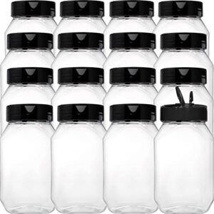 Dicunoy 16 Pack 17 OZ Plastic Spice Containers, Large Seasoning Jars with Shaker Lids, Reusable Empty Storage Bottle for Kitchen Storing Spice, Powders