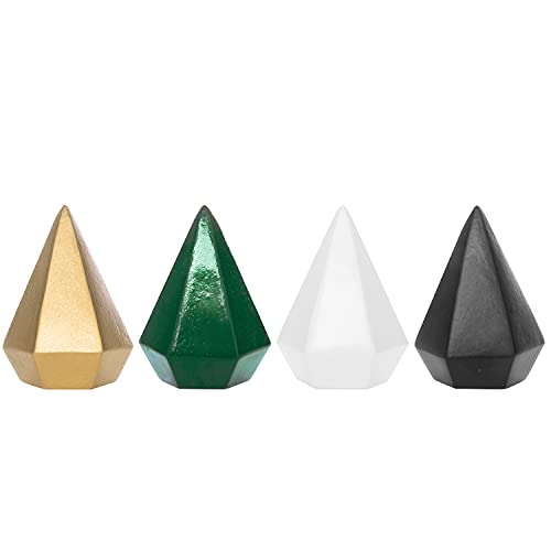 MyGift Modern Cone Shaped Ring Holders, Decorative Multi-Colored Bold Prism Style Jewelry Display Stands, Set of 4