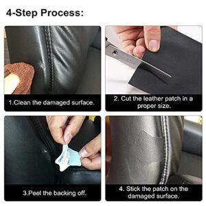 ILOFRI Self Adhesive Leather and Vinyl Repair Patch 2 Pcs 8x11 inch, Leather Fabric Tear Fix for Couches, Furniture, Car Seat, Sofa, Bench, Handbags. Bonded Leather Sheet - Navy Blue