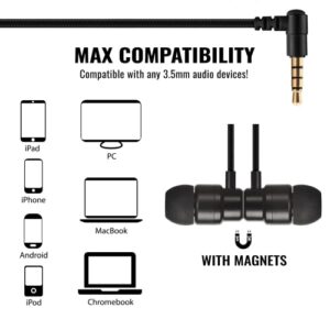 ULIX Rider Wired Earbuds with Microphone - Wired Earphones with Mic, 5 Years Warranty, Braided Cable, 48Ω Driver for Intense Bass, In Ear Headphone Ear Buds with Microphone for Computer, Laptop, Phone