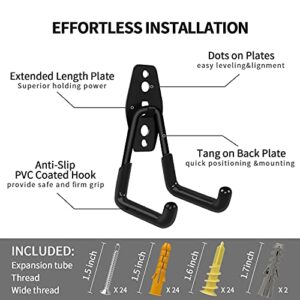 Garage Hooks, 19 Pack Heavy Duty Garage Storage Hooks Steel Tool Hangers for Garage Wall Mount Utility Hooks and Hangers with Anti-Slip Coating for Garden Tools Organizer, Ladders, Bikes, Bulky Items