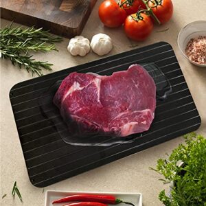 Defrosting Tray for Frozen Meat, 14 x 8 inches Extra-Large Thawing Plate with 0.2 inches Extra Thickness, Rapid and Safer Way of Thawing Food, High Conductive Aluminum defrosting Plate