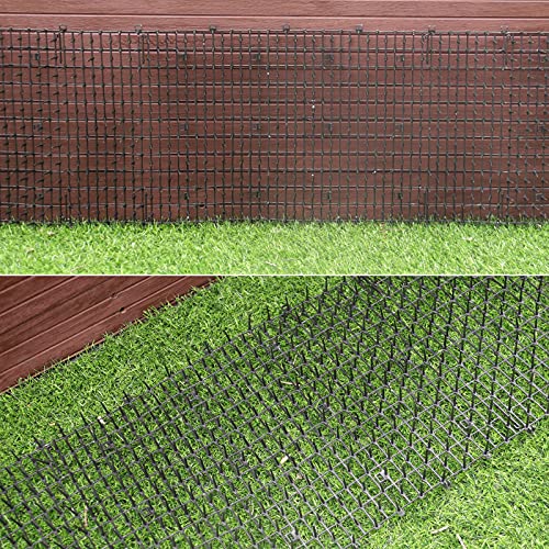 Hmyomina 8.2 FT Cat Scat Mat with Spikes Black Cat Deterrent Mats Plastic Scat Mat for Cats Include 6 Staples