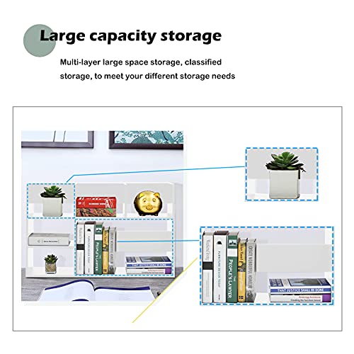 TY ARTS & CULTURE - Storage Closet Rack Office Home Bathroom Shelves Storage - Multi Functional Sizes cabinets Shelves Extra Large White Desk Organizer Shelves Case Racks Multi Units Storage System