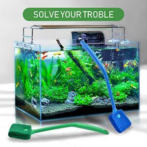 Worldity Fish Tank Cleaning Brush, Aquarium Cleaning Brush, Double-Sided Aquarium Brushes for Cleaning Glass, Aquarium Sponge with Long Handle for Glass Aquariums Fish Tank, Home, Kitchen