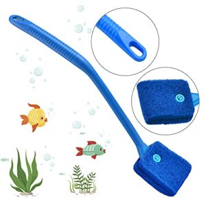 Worldity Fish Tank Cleaning Brush, Aquarium Cleaning Brush, Double-Sided Aquarium Brushes for Cleaning Glass, Aquarium Sponge with Long Handle for Glass Aquariums Fish Tank, Home, Kitchen