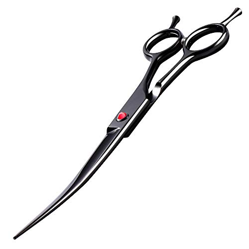 Intini 7.5" Curved Dog Grooming Scissors,Professional Pet Grooming Shears with Safe Round Tips, Shears for Dogs with Thick Hair,Dematting Tool for Dogs,Light Weight, Right and Left Hands