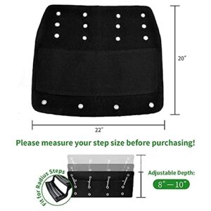 RVGUARD 3 Pack RV Step Rugs 22 Inch RV Step Covers Wrap Around Camper Stair Rugs for Radius Steps (Black)