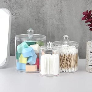 Lunhoo 3 Pack Cotton Swab Ball Pad Holder, Clear Makeup Organizer, Bathroom Containers Dispenser