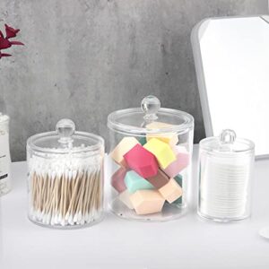 Lunhoo 3 Pack Cotton Swab Ball Pad Holder, Clear Makeup Organizer, Bathroom Containers Dispenser