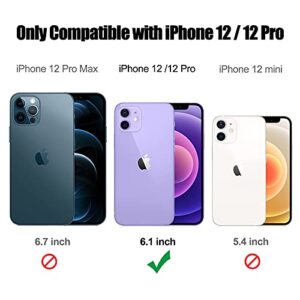 JAME Case for iPhone 12 Pro Case, for iPhone 12 Case with [Tempered-Glass Screen Protector 2PCS], Military Grade Protection, with Ring Kickstand, Protective Case for iPhone 12/12 Pro 6.1” Blue