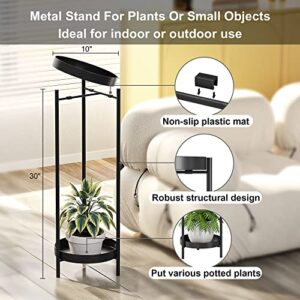 Fashionoda 30" Plant Stand, 2 Tier Metal Flower Plants Holder with 2 Removable Display for Indoor or Outdoor,Pot Plant Planter Display(30 X 10in,Black)