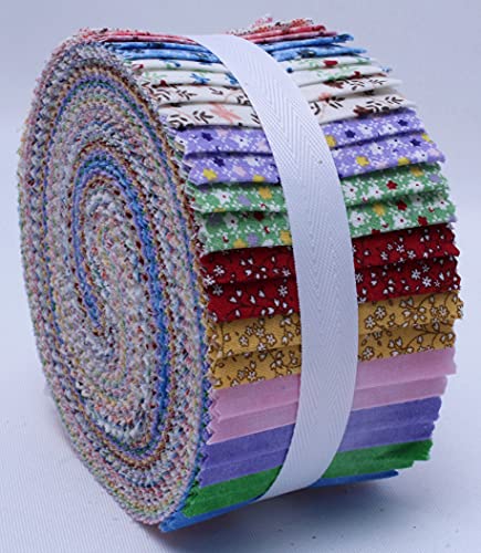 Fields Jelly Roll Vintage Miniatures 1930's Vintage Quilting Cotton Strips 2.5 inch Roll Up Precuts (M523.17)