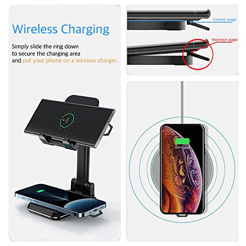 [Limited Quantity] Phone Ring Holder Stand, Wireless Charging Compatible, US Patented Slim Slide Finger Ring Kickstand. Slide, Flip and Rotate 360° with Sturdy Snap. Stand Horizontally and Vertically