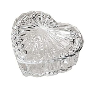 RockTrend Heart-Shaped Glass Storage Box Embossed Jewelry Box with Lid