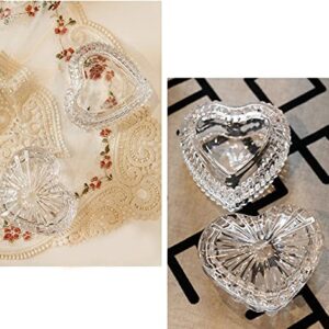 RockTrend Heart-Shaped Glass Storage Box Embossed Jewelry Box with Lid