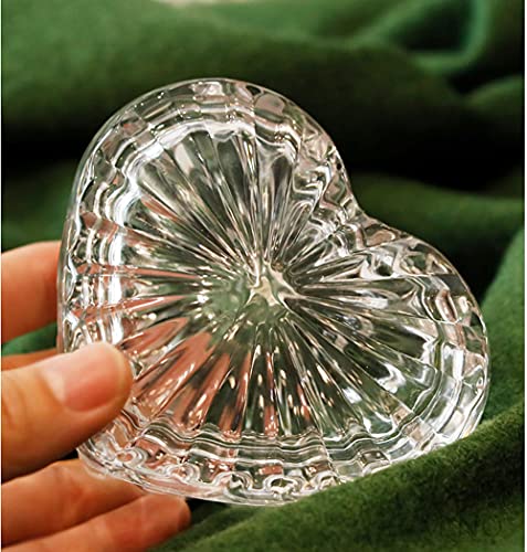 RockTrend Heart-Shaped Glass Storage Box Embossed Jewelry Box with Lid