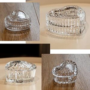 RockTrend Heart-Shaped Glass Storage Box Embossed Jewelry Box with Lid